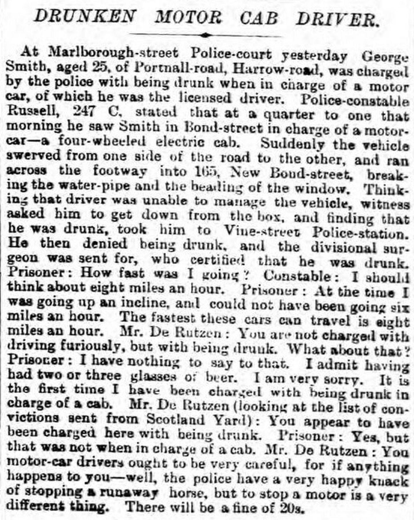 10 de septiembre de 1897: primer arresto de la historia por conducir ...