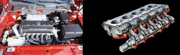 No olvidemos el brillante motor de compresión variable de Saab, cuyo ...